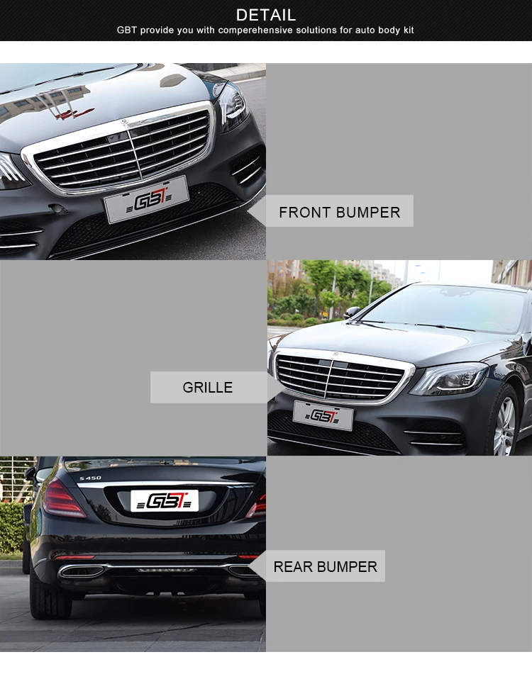 Gbt Auto Parts Body Kit Include Pp Abs Material Front/rear Bumper Grille Year 2018 For Mercedes ...