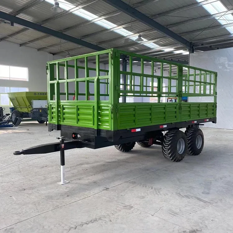 Agricultural Equipment Farm Trailer Double Link Axles Four Wheels 10 ...