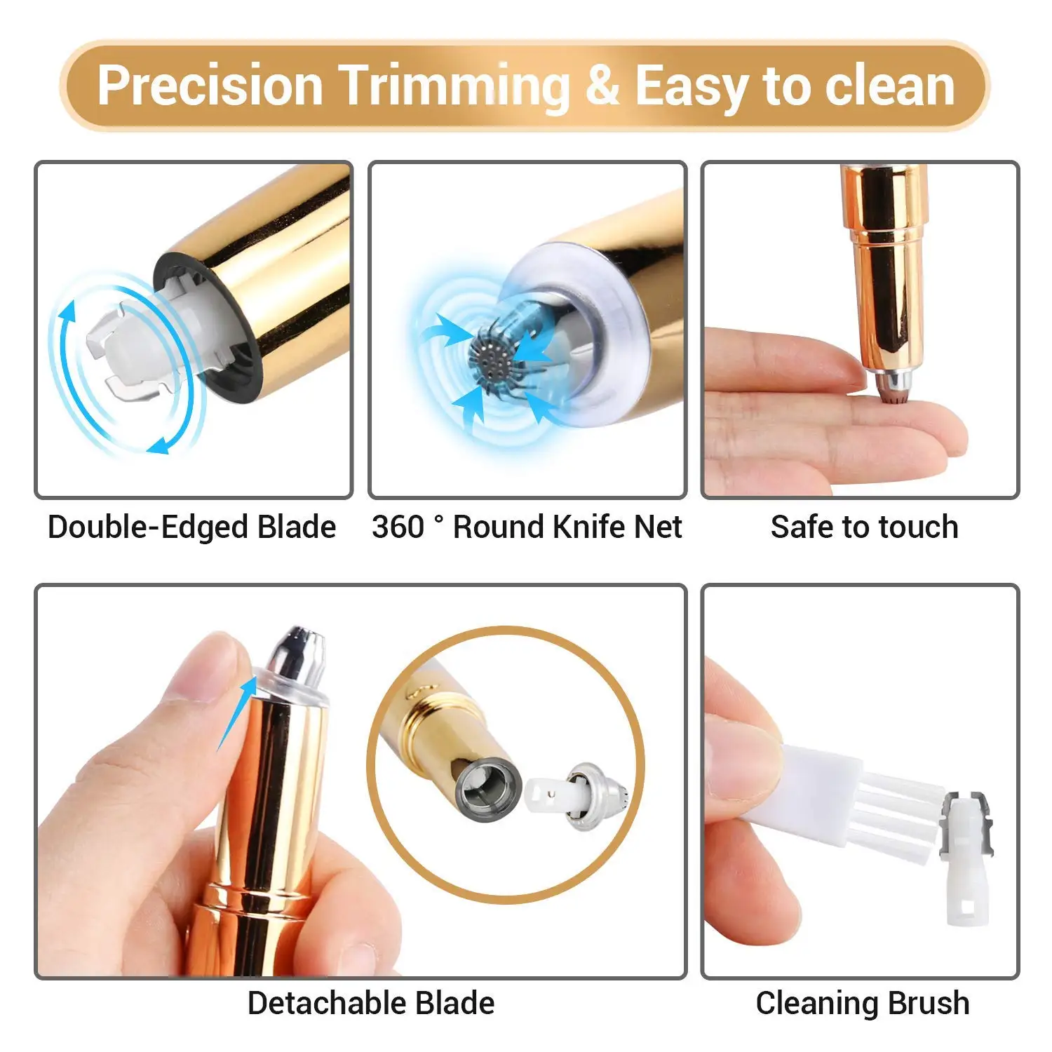 Ladies Facial Hair Trimmer - Precision Eyebrow Shaver