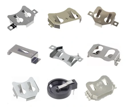 Custom Services Stainless Steel Bronze CR2032 Battery Clips for PCB