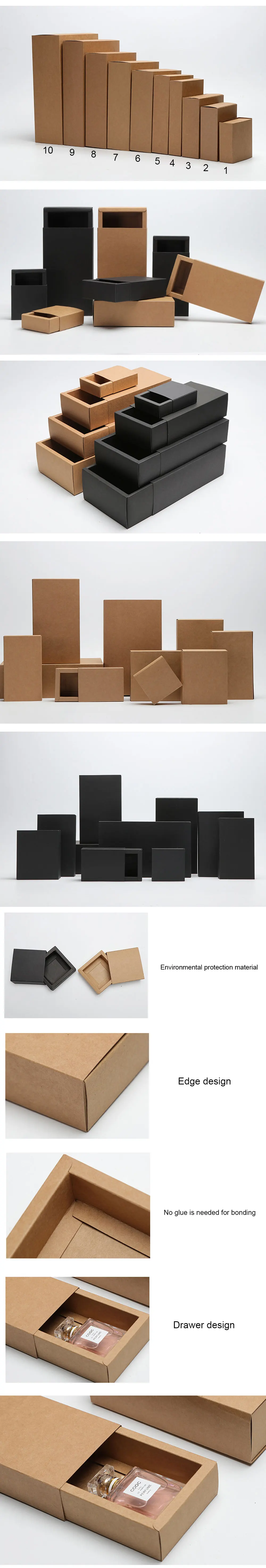 Eco Friendly Brown Kraft Paper Foldable Drawer Gift Box Wholesale ...