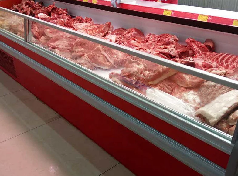 Carnicero Tienda Abierta Tipo De Carne Refrigerador Comercial Pequeña ...