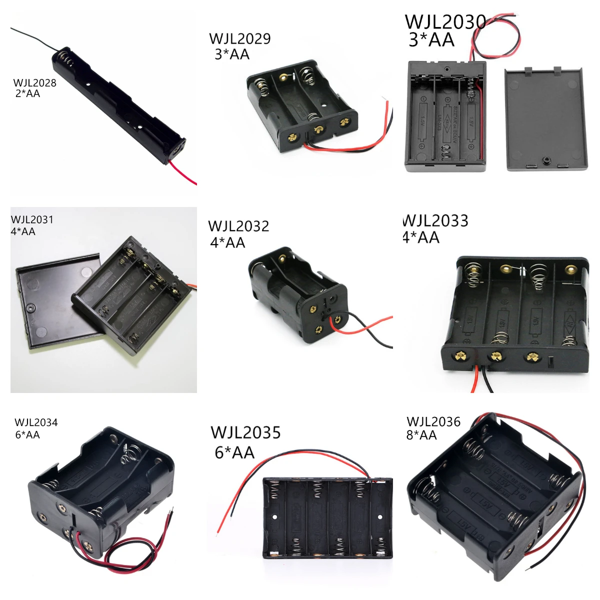 8aa Size Cell 12v Battery Holder Black Color Plastic Case With Dc Plug ...