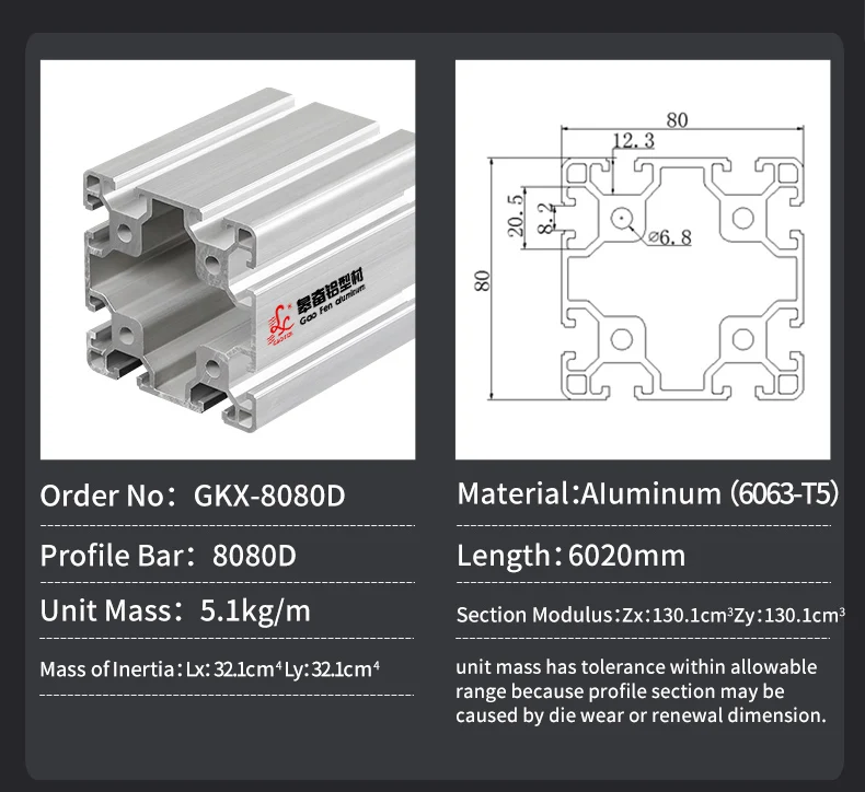 80x80 Industrial Aluminium Extrusion Brackets Manufacturer 8080 T Track ...