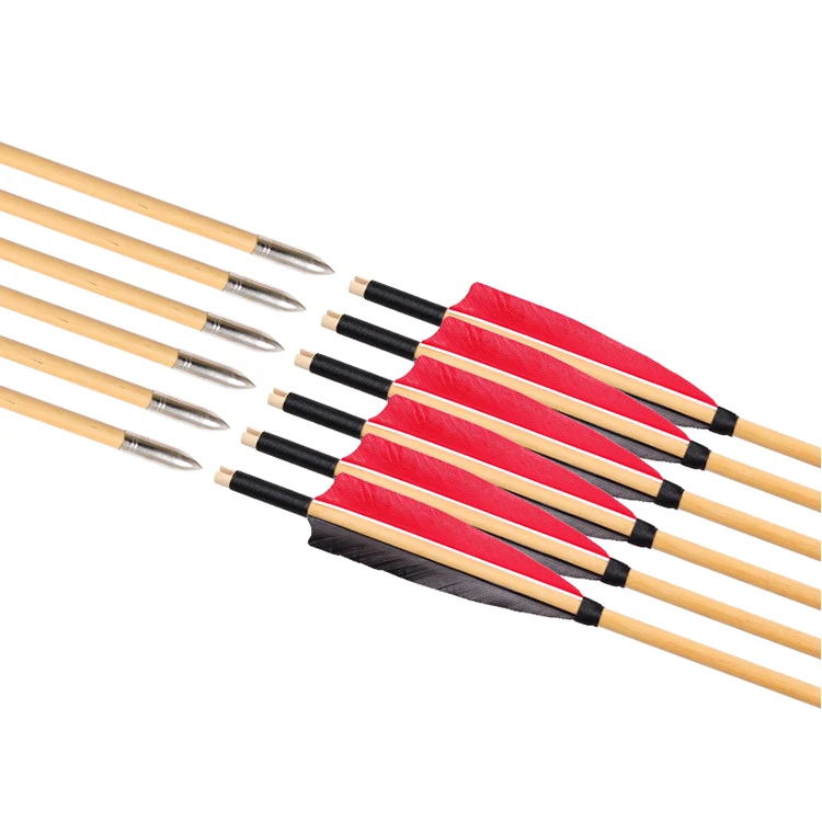 Spg Archery 8mm Hunting Fixed Tips Arrow Outsert Wooden Arrow With ...