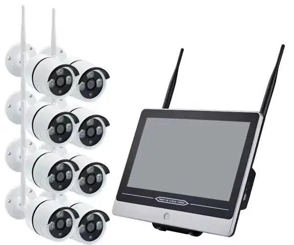 Long Range 8 Channel Wireless CCTV Camera System with 15.6 Inch Screen