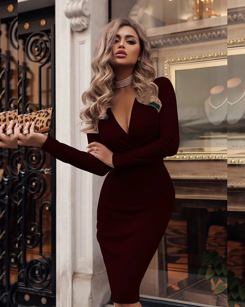 Plus Size Dress Women Clothing Sexy Dinner Dress Party Wear Long Skirt V Neck Gowns Party Long