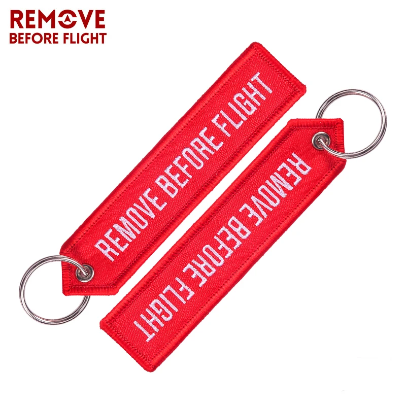 Embroidered Remove Before Flight Keychain Arrow Shape Embroidery Key ...