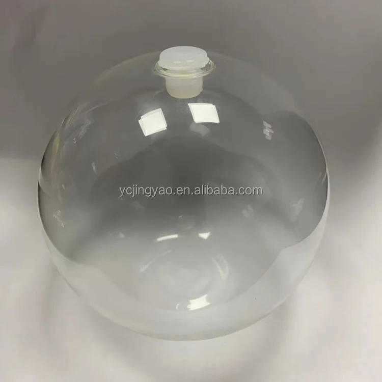 Custom Blown Clear Borosilicate Flat Bottom Glass Ball Sphere Jar And ...