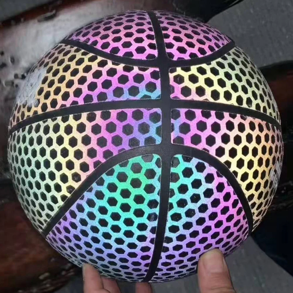 Actearlier Size 7 Holographic Glowing Reflective Basketball Ball