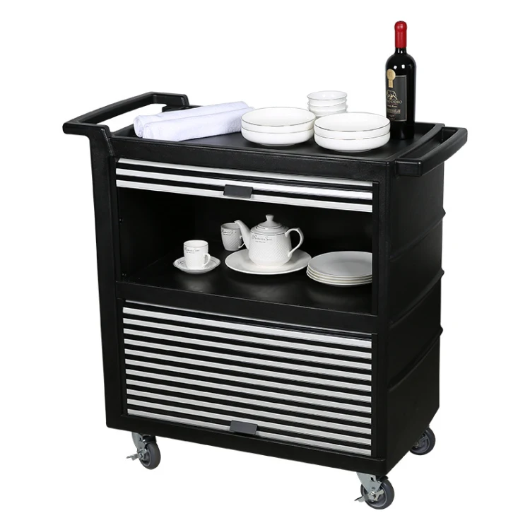 3 Layers Hotel Room Food Service Trolley - Durable Utility