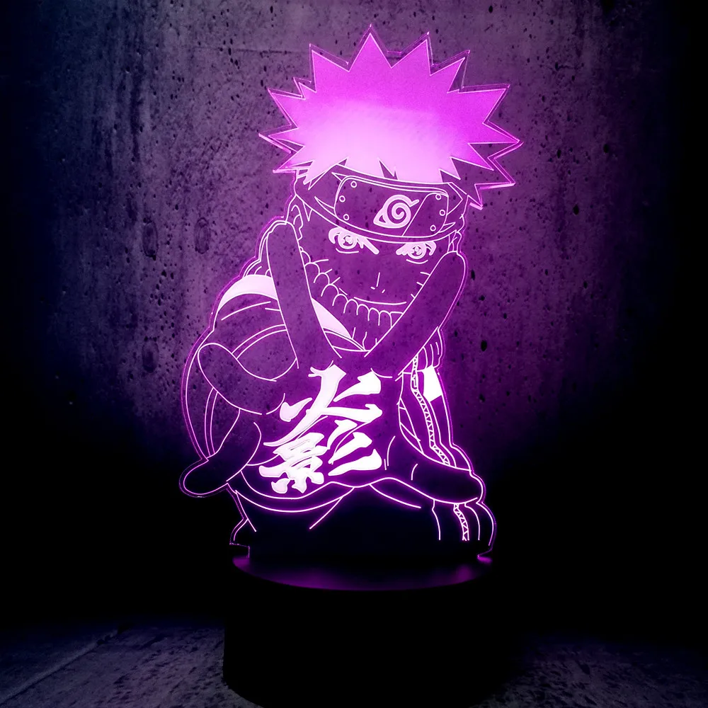 Naruto 3d Led Lamp Half Bady Cool Cartoon Man Night Light Children Room ...