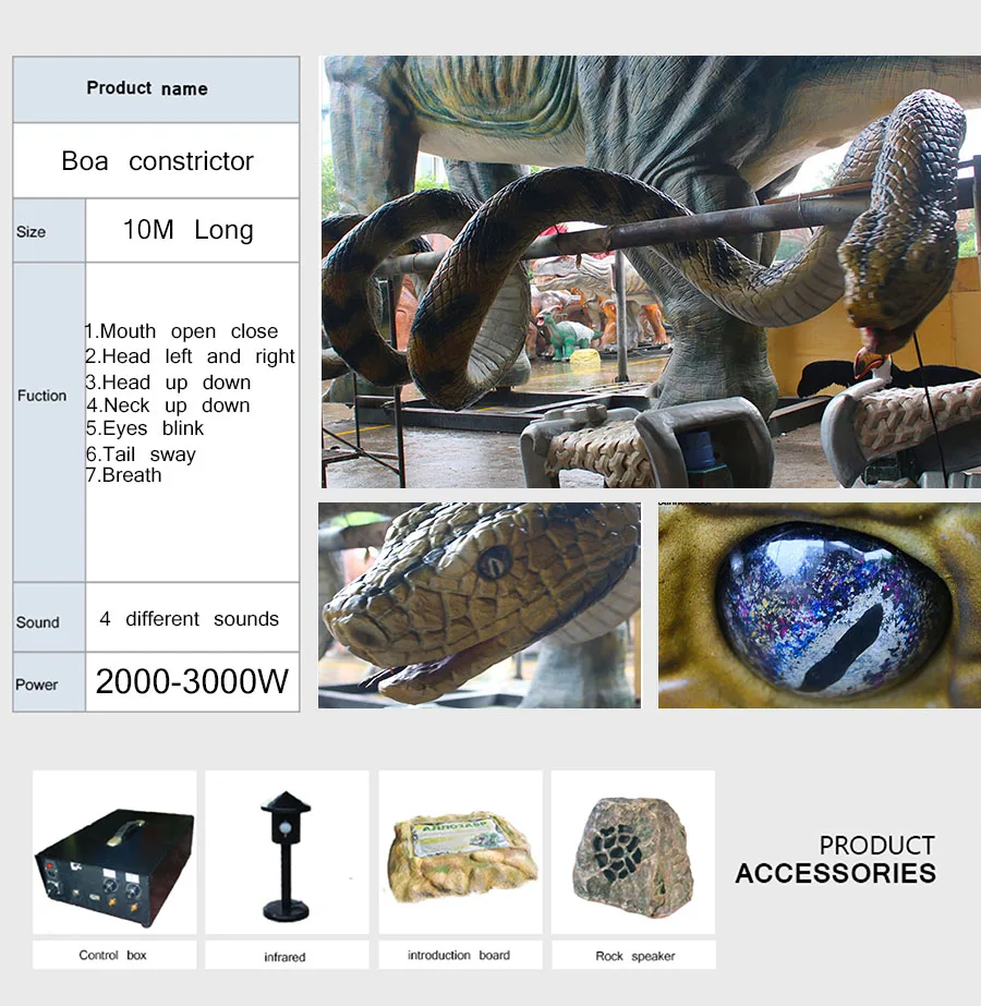 Adventure Park Realistic Robot Snake Animatronic Animal Moving Life ...