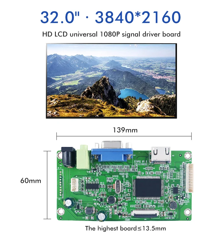 32.0 Inch Uhd Lcd 4k Lcd Module Lm315wr1-ssb1 Uhd Ips Display Panel H-dmi Vga To Edp Driver ...