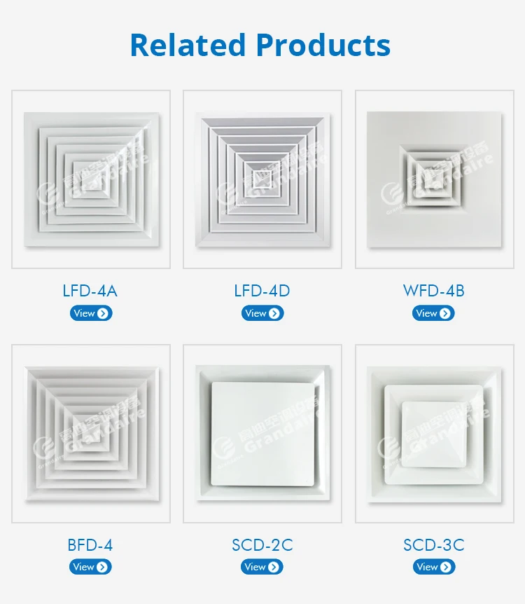 HVAC Systems T-bar Steel White 4 Cone Diffuser| Alibaba.com