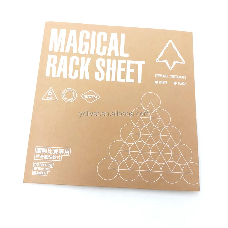 Magical Ball Rack Sheets for 9-Ball/10-Ball - White/black Triangle-shape