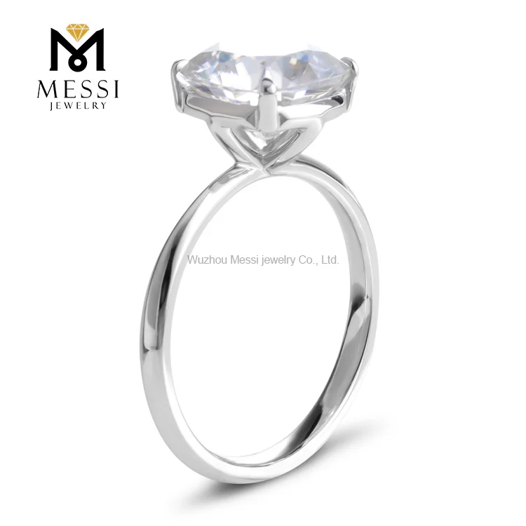 MS-236 Messi Jewelry - 18k Gold 4 Carat Moissanite Ring