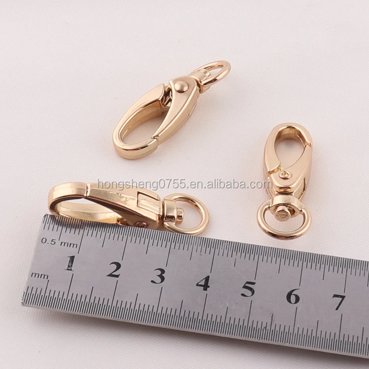 Factory Supply 9mm Light Gold Small Metal Swivel Spring Snap Hook For ...