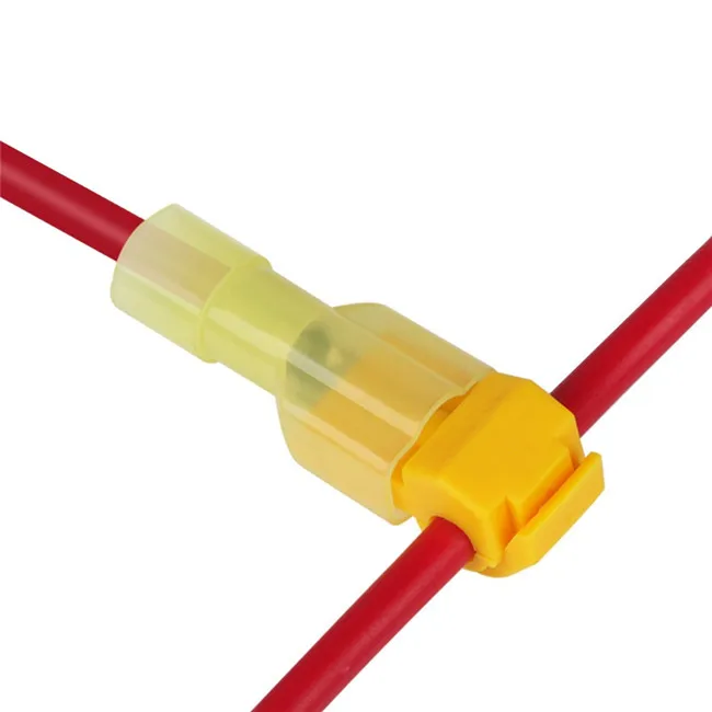 T Type Blue Yellow Red Connector Quick Connection Wire Cable Connector ...