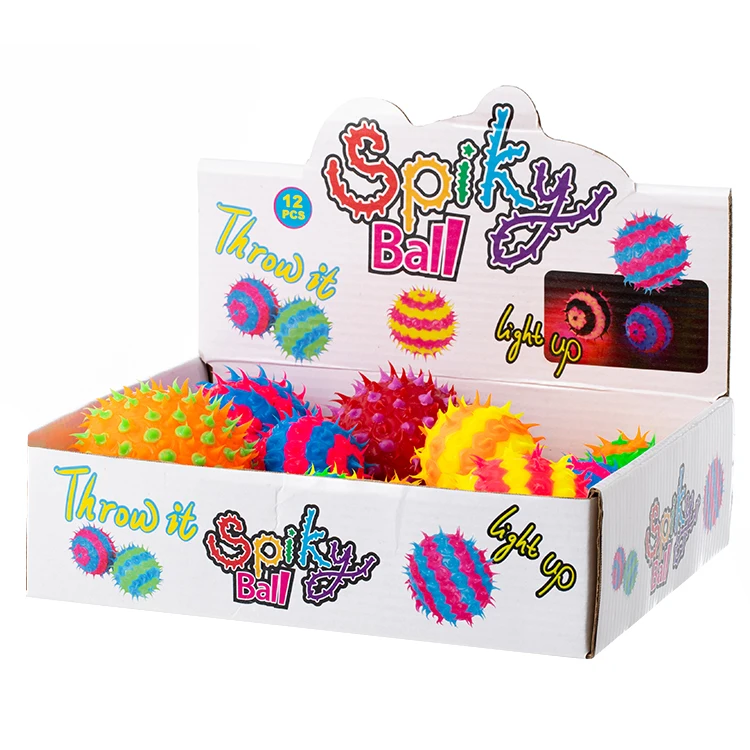 Custom Led Bouncing Balls Flashing Spiky Rubber Bouncing Ball For Kids ...