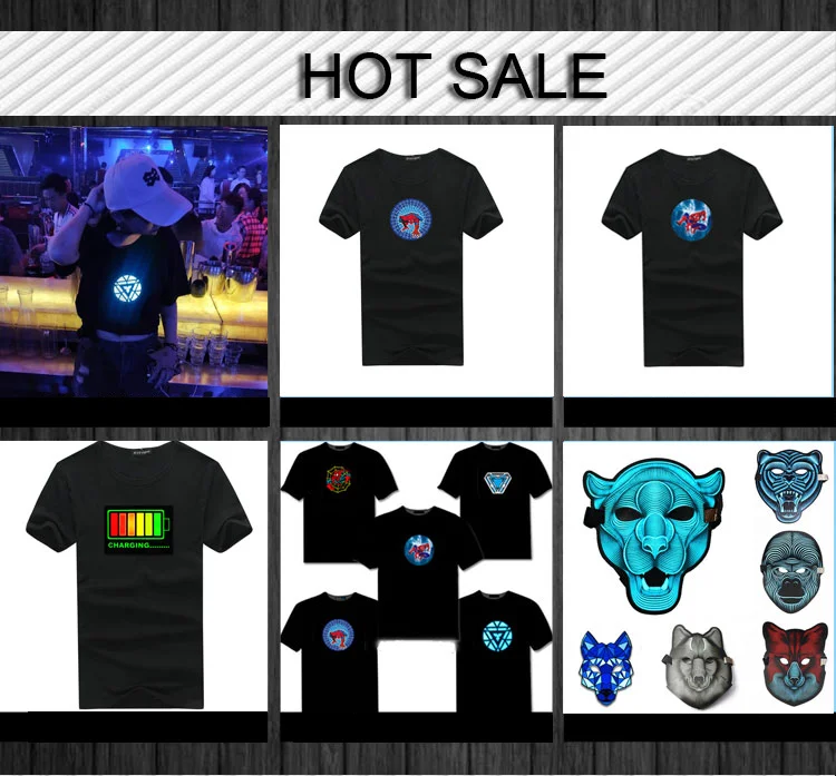 Factory Supply El Led Flashing Programmable Led T Shirt Flash T Shirt ...