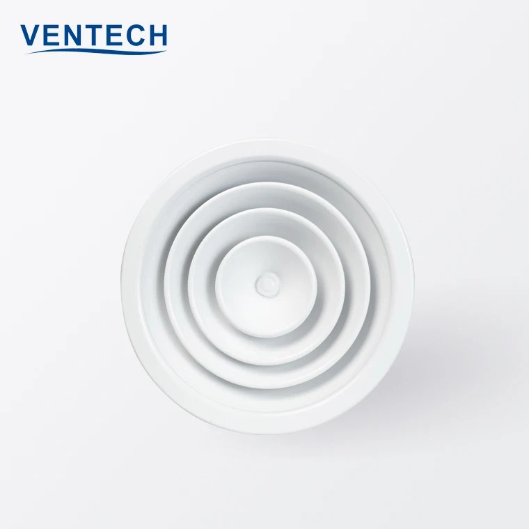 Hvac Air Terminal Round Duct Grille Adjustable Circular Air Diffuser ...