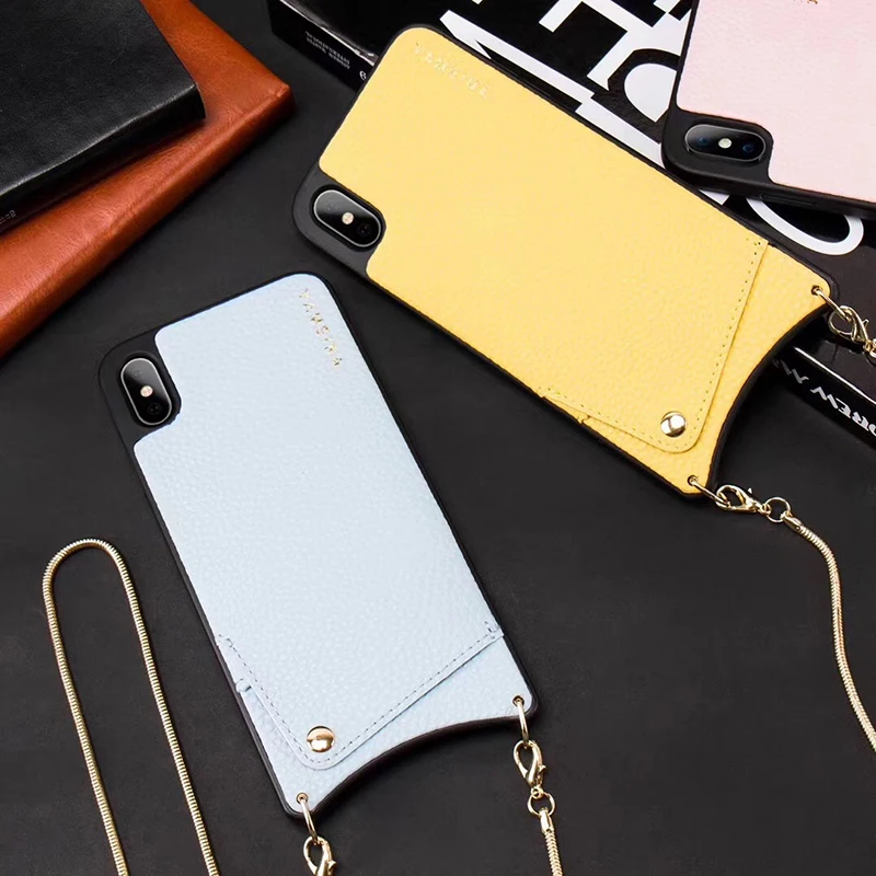 New Pu Leather Phone Chain Case Luxury Smart Phone Cell Phone Case With ...