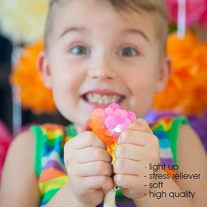 Light-up Squeeze Mesh Grape Stress Balls - Stress Relief