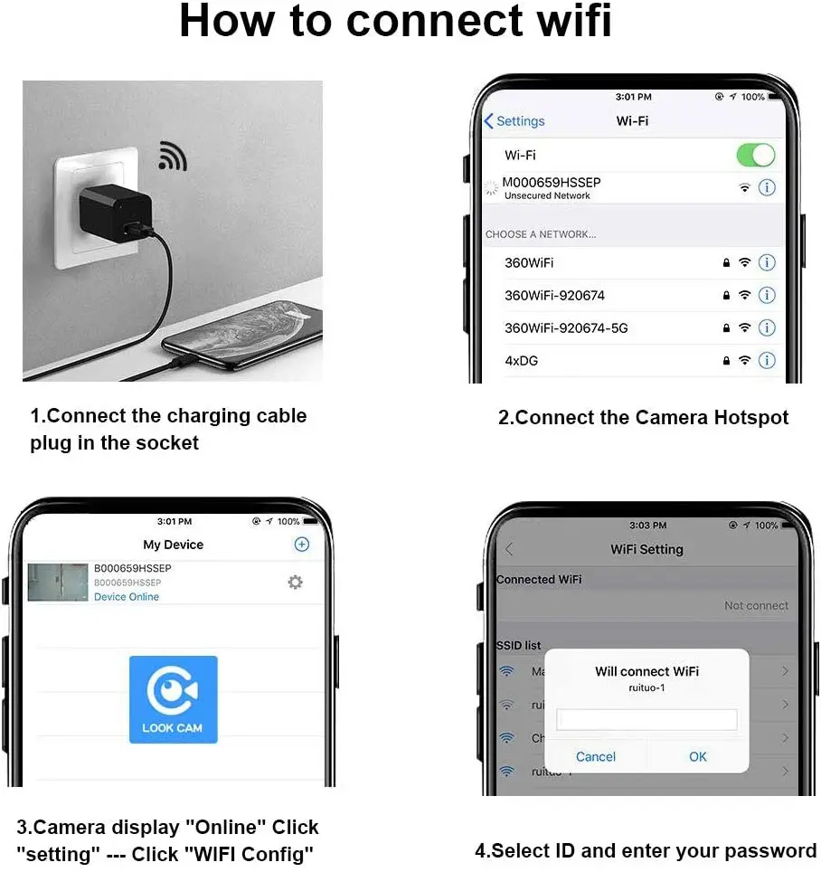 Wifi Lookcam App Loop Recording Security Cctv Home Surveillance ...