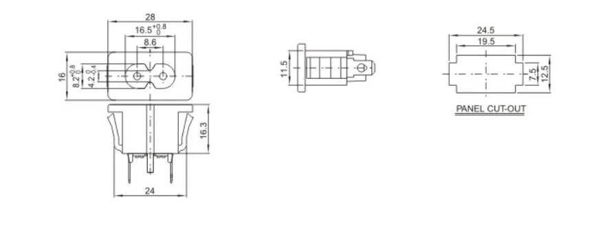 Universal Outlet Socket Panel Mount Ac-027 Factory Direct 10a250v 2pins ...