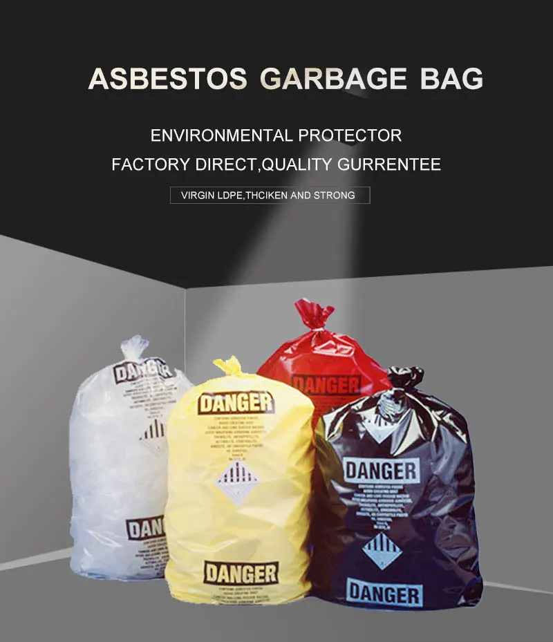 Heavy Duty LDPE Asbestos Waste Bags - Hazardous Disposal