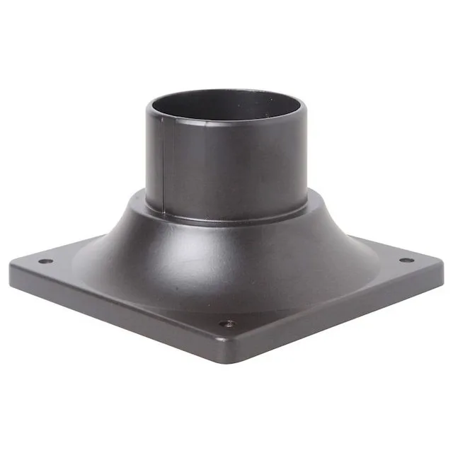 Durable Outdoor Light Post Fixture - Black Coated Pole Base