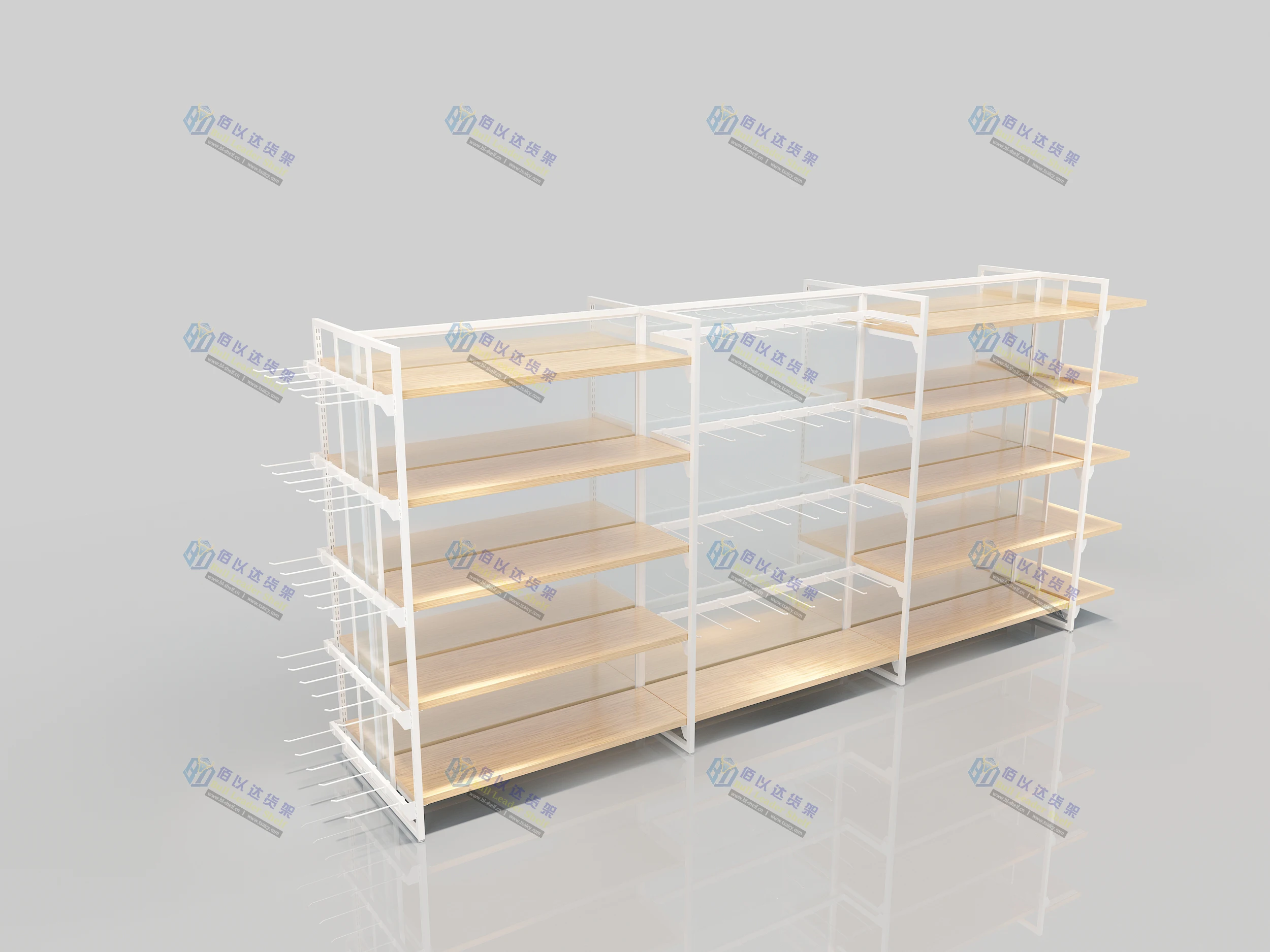 Miniso Daiso Store Wooden Ladder Boutique Display Shelf