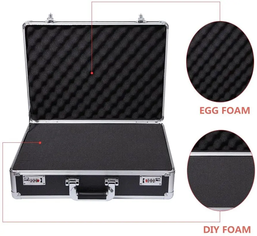 Aluminum Hard Case Briefcase Toolbox Carrying Case Tool Kit Case With ...