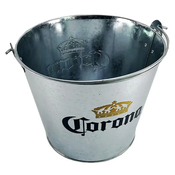 Promotional Galvanized Tin Bucket Metal Ice Beer Tin Bucket With Handle ...