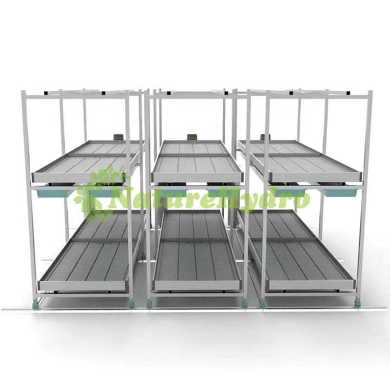 Vertical Indoor Farming - Hydroponic Grow Racks with ABS Trays