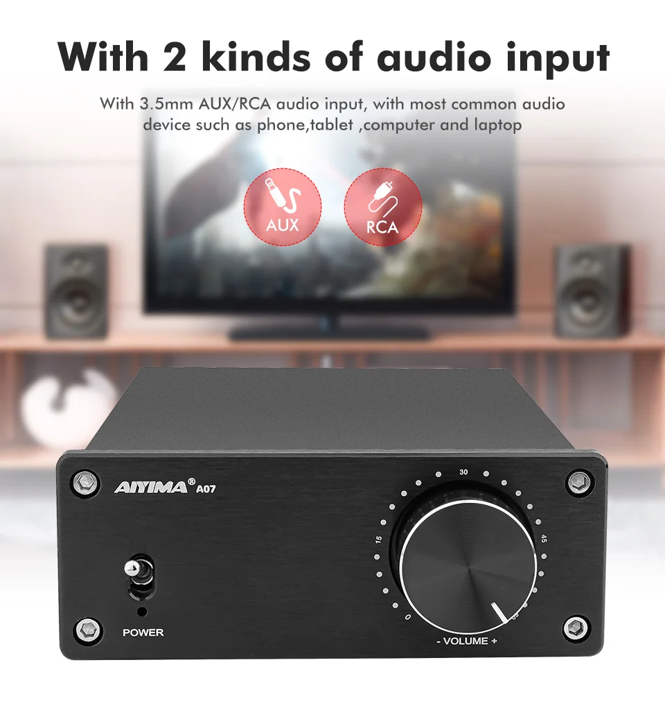 Aiyima A07 2.0 Mini Digital Hifi Power Amplifier Audio 300wx2 Tpa3255 ...