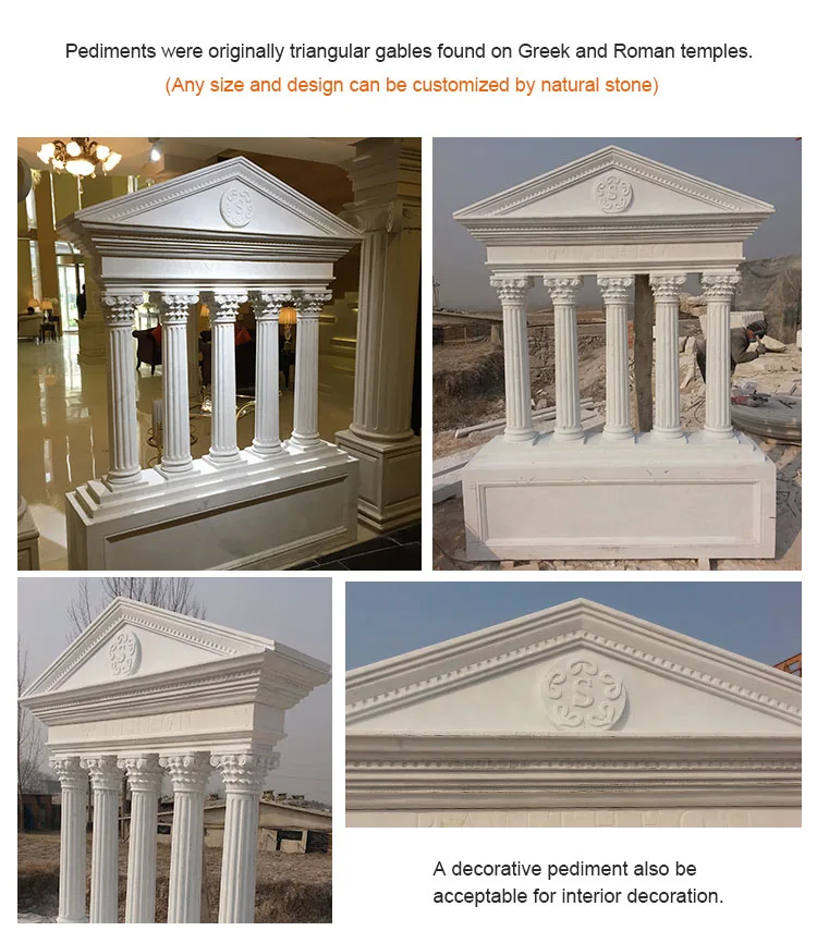 Classic Architectural Stone Element - Pedimented Portico