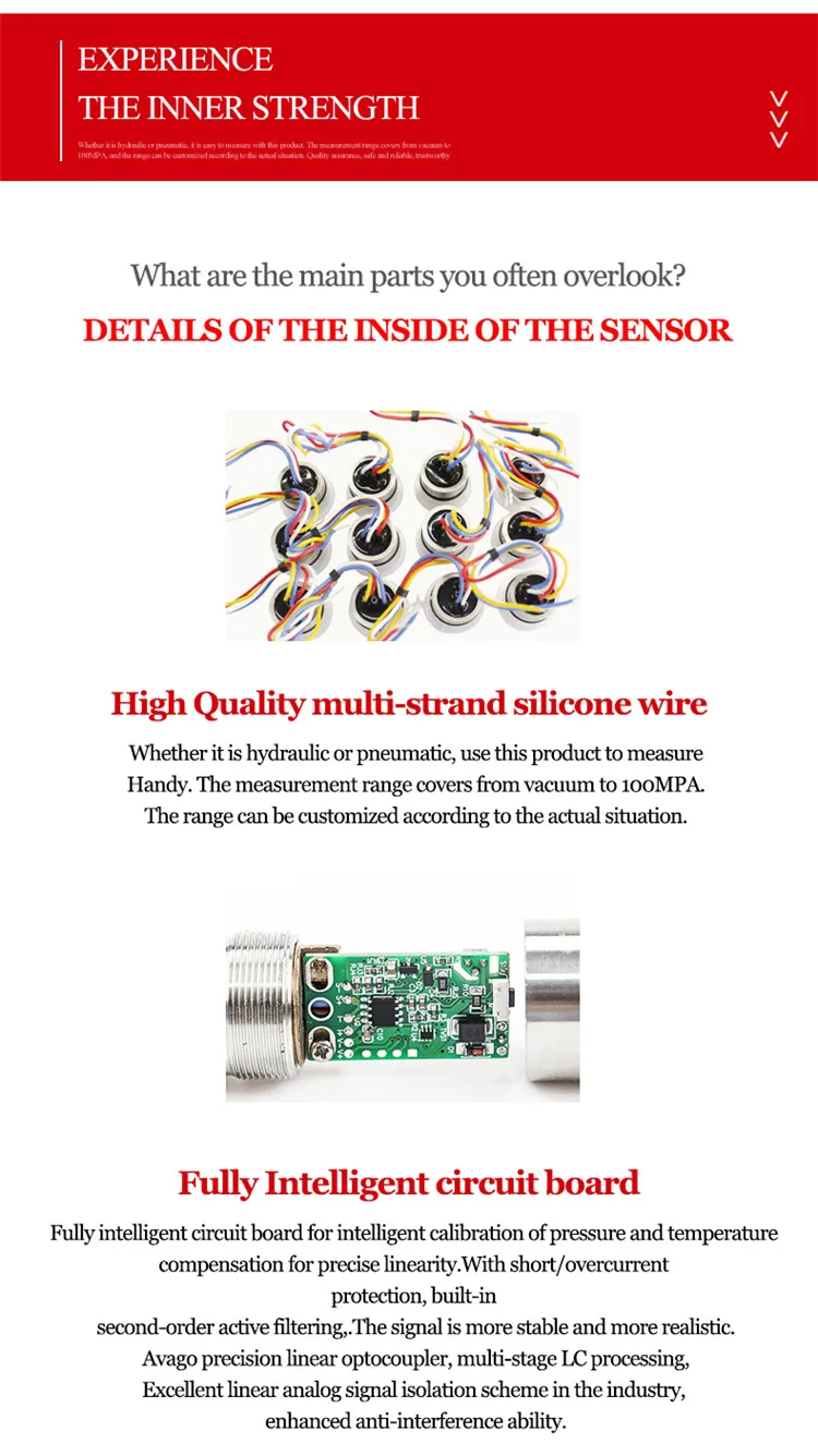 DHP500 Atmospheric Pressure Transducer Sensor 4-20MA Stainless Steel ...