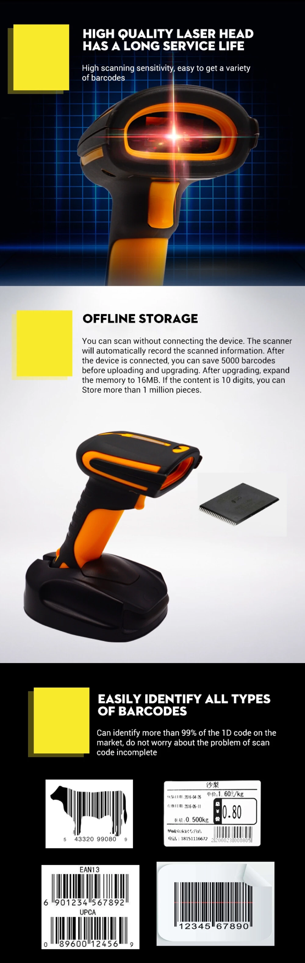 Ip67 ทนทาน Handheld Barcode Qr Code สแกนเนอร์ Zebra เครื่องสแกนเนอร์ ...