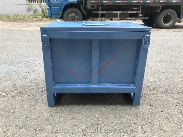 Customized Stackable Steel Pallet Box with Lid - ATOGGI