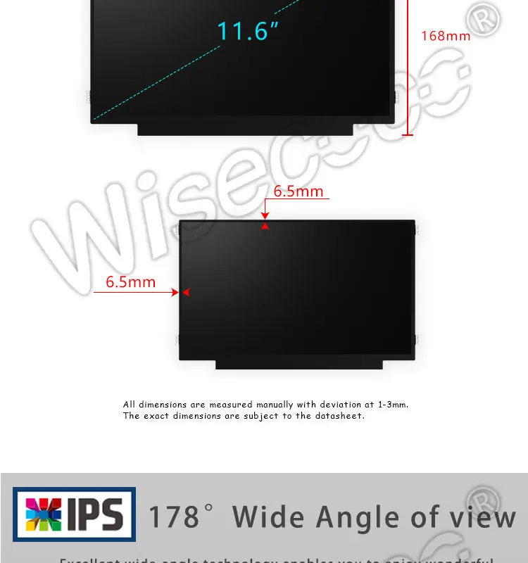 Wisecoco 11.6 Inch TFT LCD - Slim, High-Contrast Display