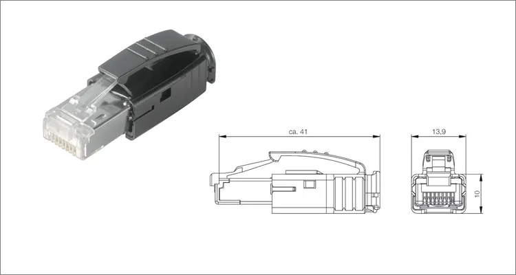 Industrial RJ45 Assembly - QUICKON Fast Lock Cat6a 10 Gbps