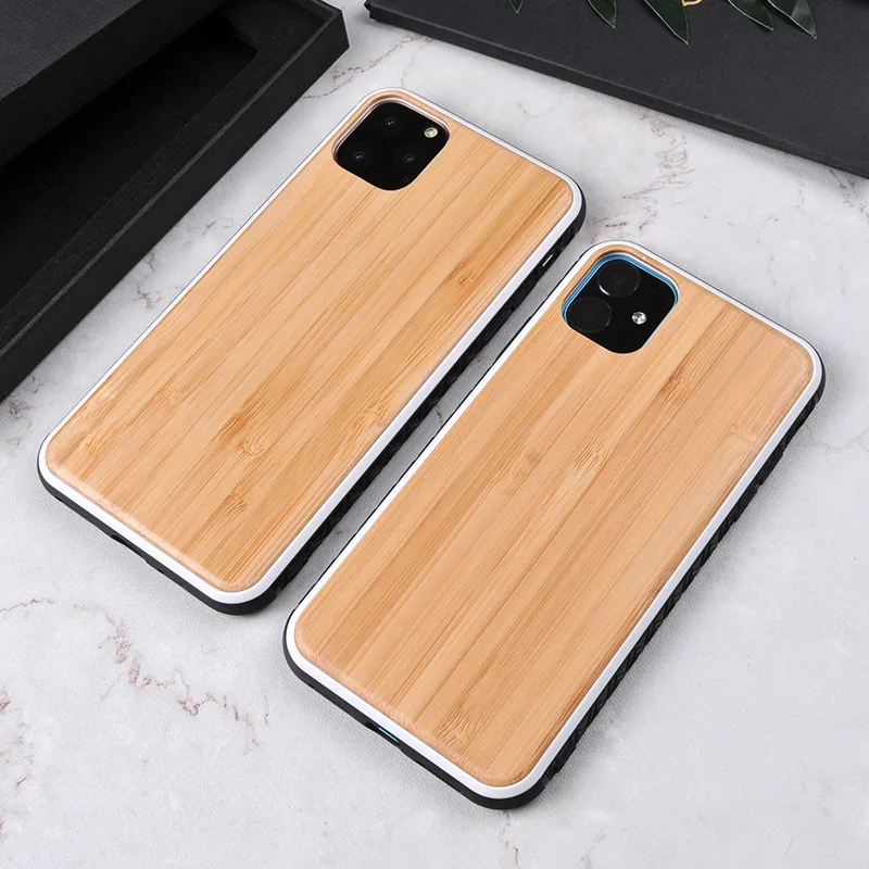 2019 Stylish Real Bamboo Wood Grain Premium Protective Back Cover ...