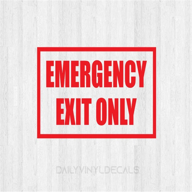 Custom Emergency Exit Only Sticker Signs - Buy Emergency Exit Only ...