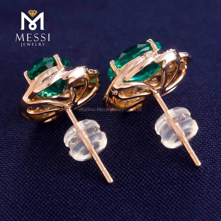 MS-199 Messi Jewelry Oval 14k 18k Gold 2 Carat Lab Created Emerald ...