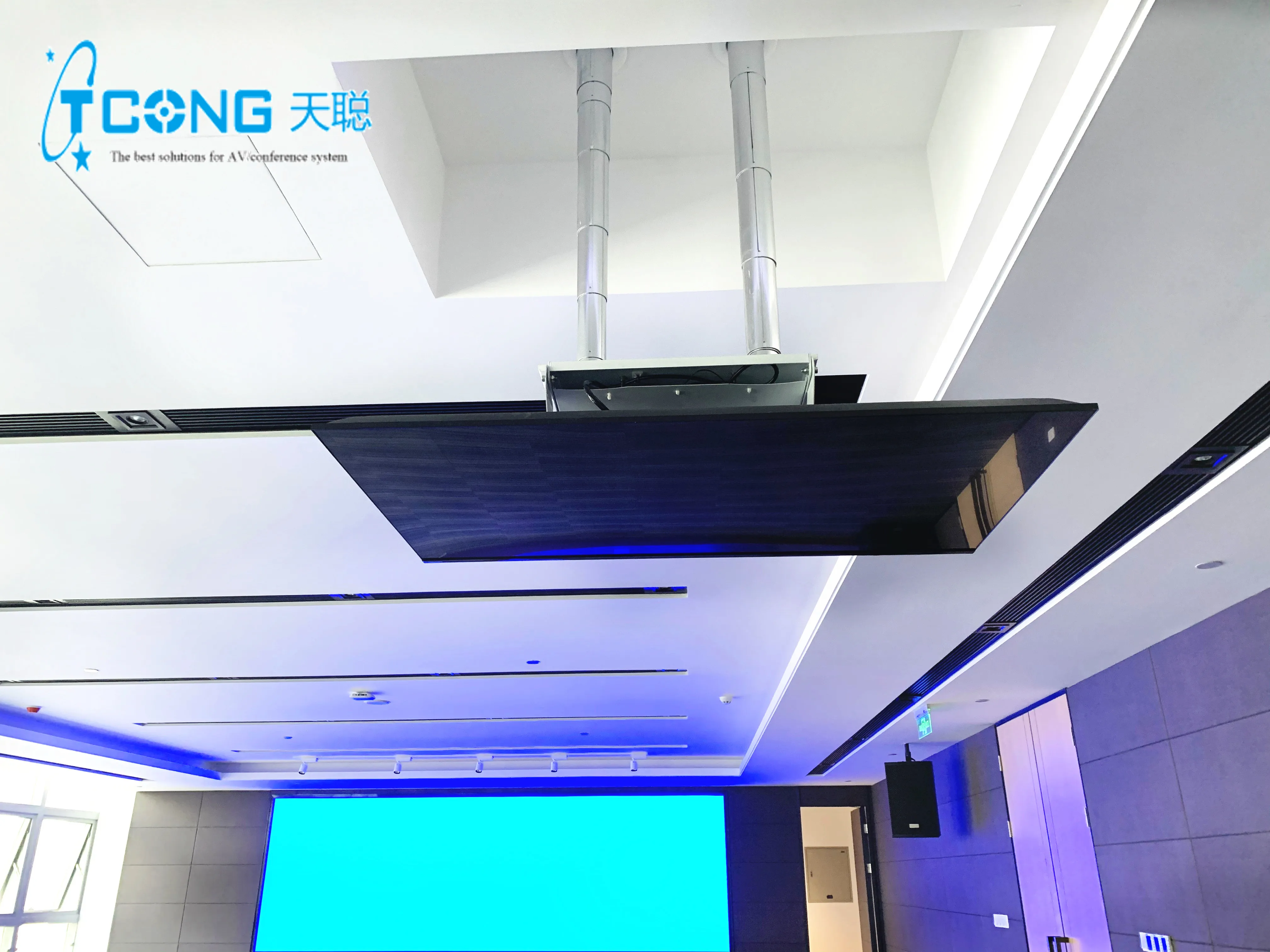 TCONG Ceiling TV Lift - 360 Degree Rotation & Remote Control
