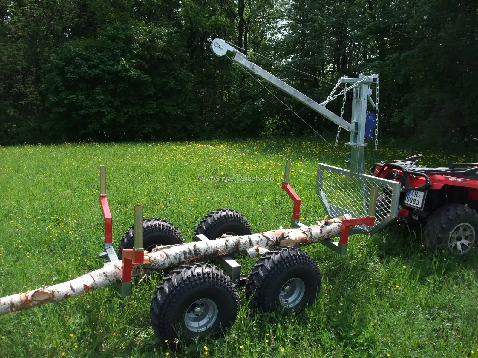 Atv Wood Log Loader Trailer With Crane - Buy Atv Wood Log Loader ...