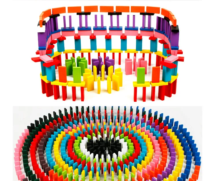 Wooden Dominoes Set Colored Bulk Racing And Rally Building Blocks Kit ...