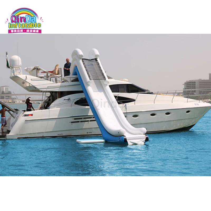 Customized Durable Pontoon Boat Slide,Inflatable Water Yacht Slide For ...